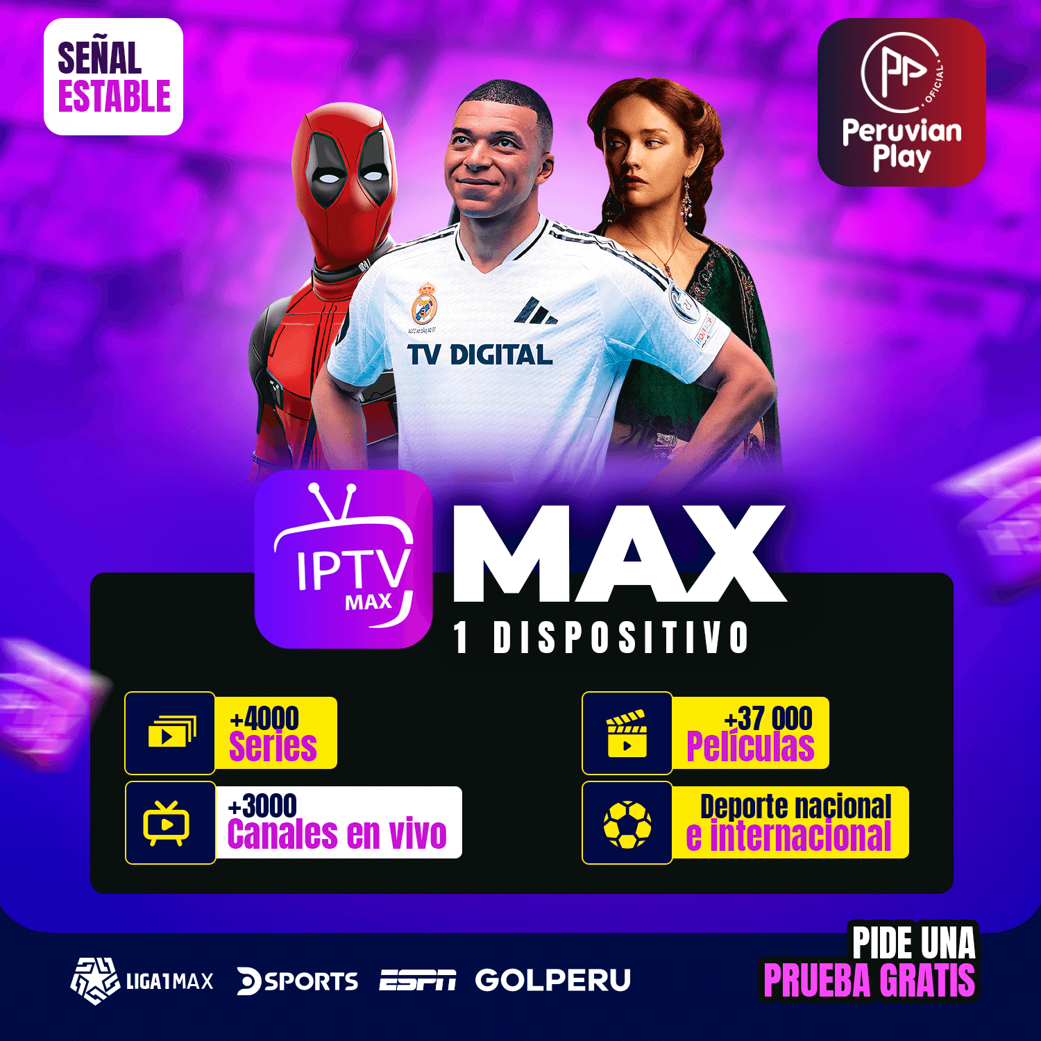 IPTV Max (1 Dispositivo) | Peruvian Play