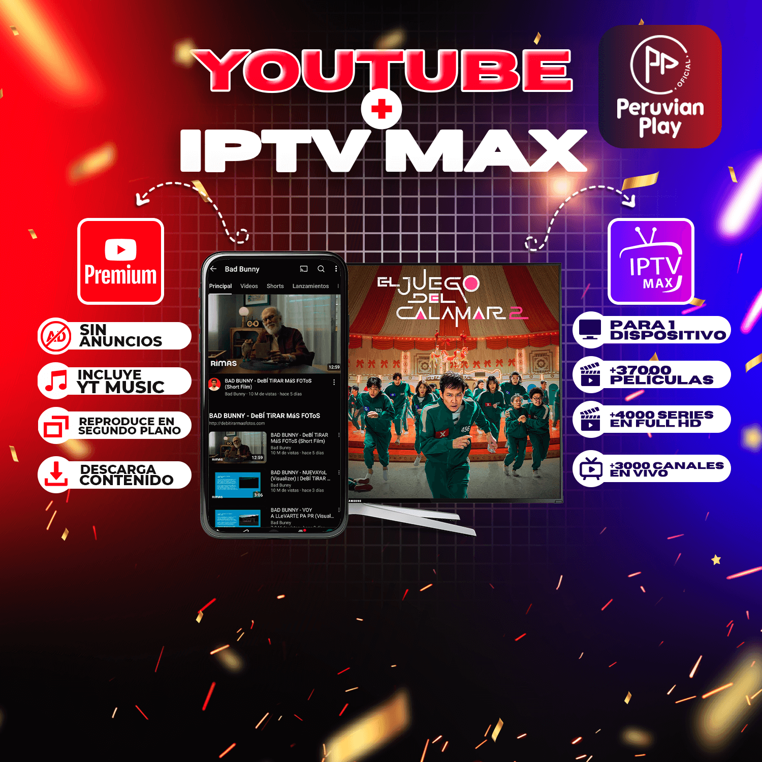 Youtube + IPTV Max | Peruvian Play